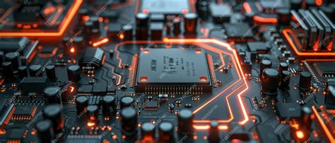 Premium Photo Glowing Computer Chip And Futuristic Cpu Motherboard Abstract Technological