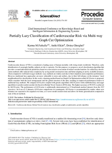 Pdf Partially Lazy Classification Of Cardiovascular Risk Via Multi