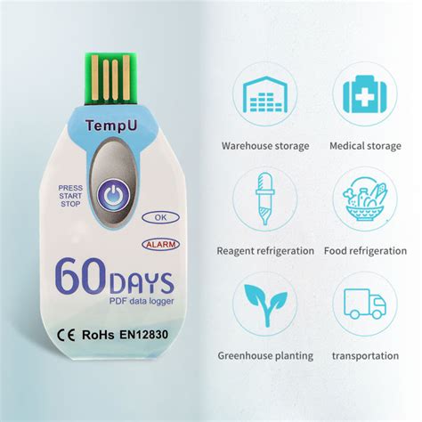 60 90 Days Tempu Temperature And Humidity Data Logger Single Use Pdf Report Recorder Usb 10000