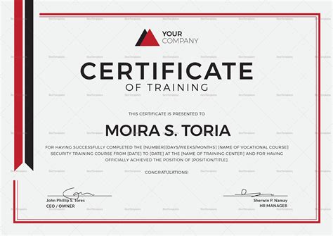 Security Training Certificate Design Template In PSD Word Publisher Illustrator InDesign