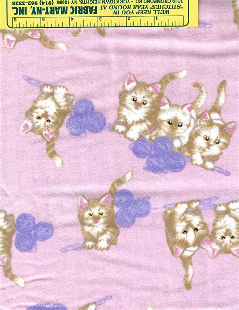 Ae Nathan Cotton Flannel Kittens On Pink — Fabric Mart Ny Inc