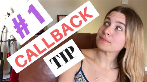 Acting Callback Tip Youtube