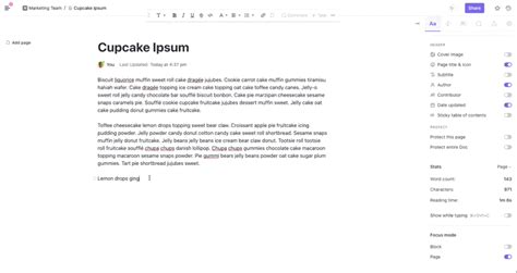 customize page details in docs clickup help