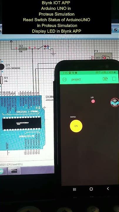 read switch status of arduinouno in proteus simulation and display led