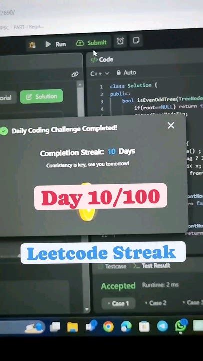 Day 10100 Leetcode Streak Shorts Leetcode Leetcodedailychallenge