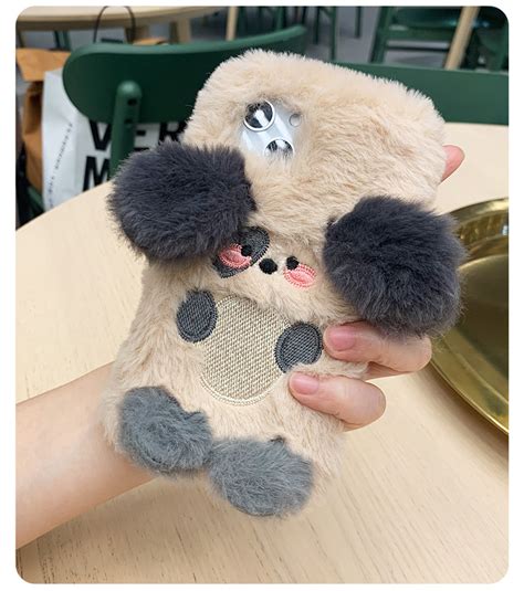 아이폰 SE 귀여운 얼룩강아지 털 뽀글이 케이스