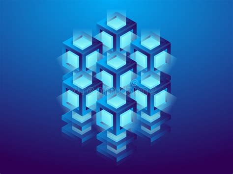 Cryptocurrency And Blockchain Abstract Isometric 3d Illustration Cryptocurrency Mining Farm