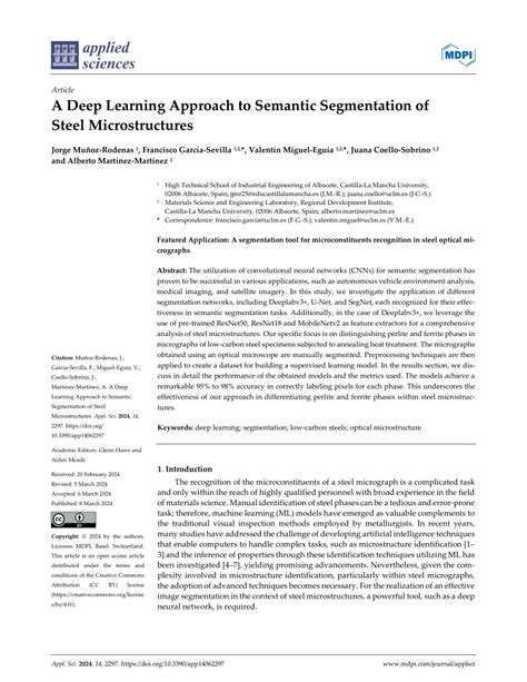 Pdf A Deep Learning Approach To Semantic Segmentation Of Steel Microstructures