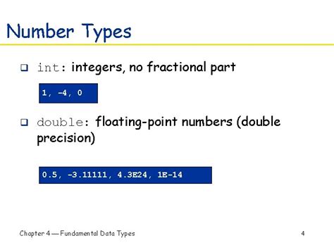 Chapter 4 Fundamental Data Types Chapter 4 Fundamental