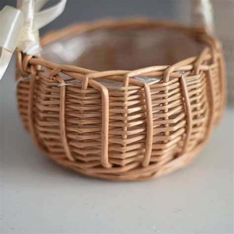 Badu Bg Плетена сватбена кошница с цветя Плетене от ратан Плетени кошници Ръчна плетена саксия