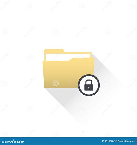 Data Protected Computer Folder Icon With Files And Lock Key Vector