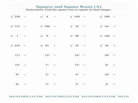 Simplifying Square Roots Worksheet Chessmuseum Template Library