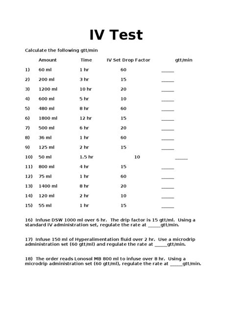 Iv Test Pdf Intravenous Therapy Human Resource Management Iv Test Pdf Intravenous Therapy Human Resource Management