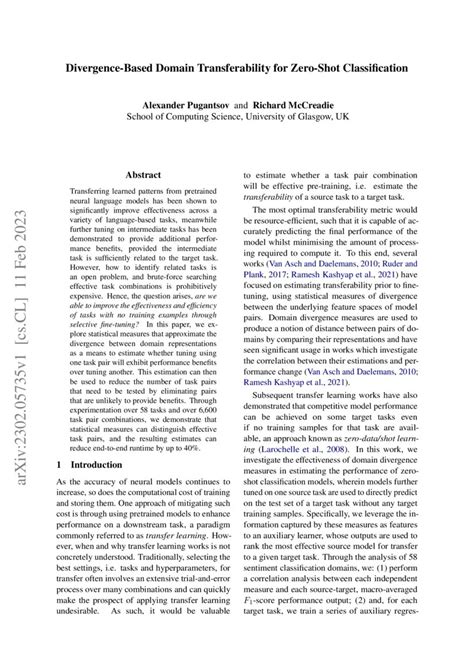 Divergence Based Domain Transferability For Zero Shot Classification Deepai
