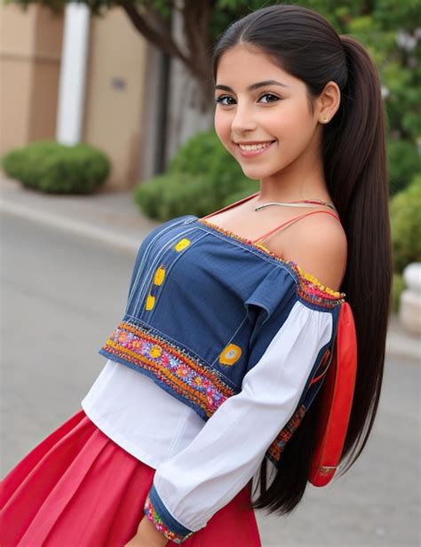 Premium Ai Image Smiling Hispanic Girl Photo