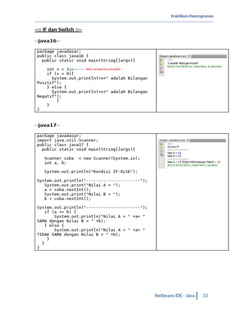 Latihan Java 4 Pdf Object Oriented Programming Control Flow
