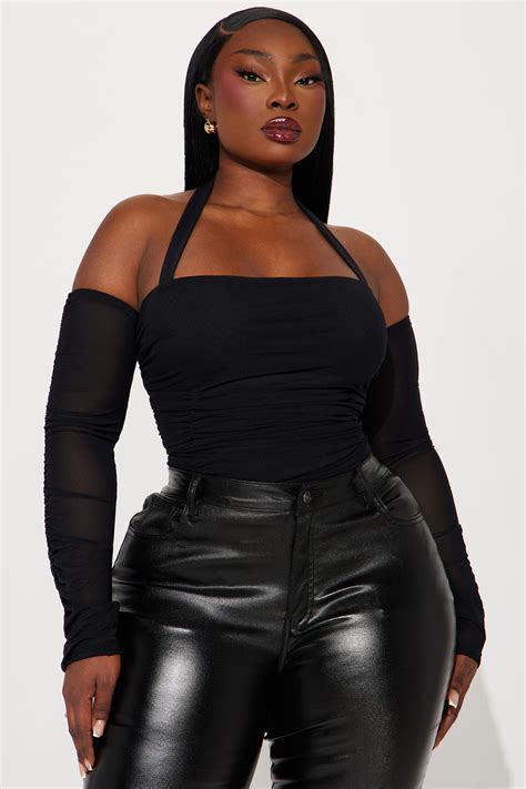 Replacing You Mesh Bodysuit Black Fashion Nova