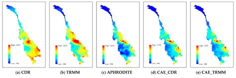 Spatial Rainfall Distribution Of Products Over The Mrb In 2015