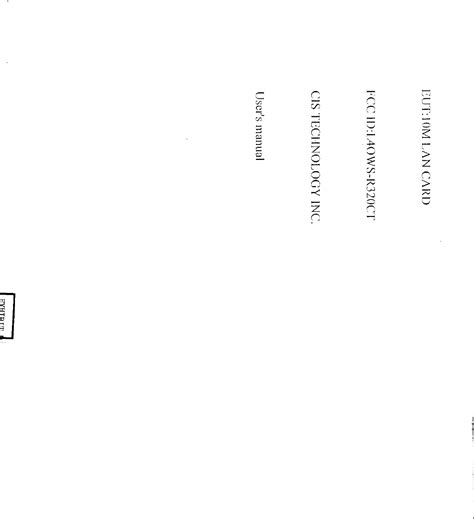 Cis Technology Ws R320ct User Manual 65139