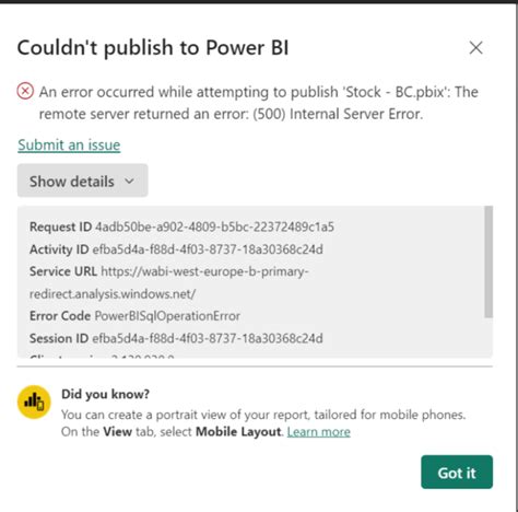 Solved Remote Server Error 500 Microsoft Fabric Community