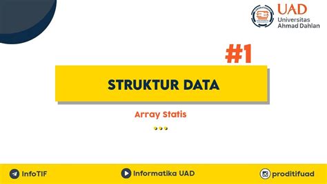 Struktur Data Pertemuan 1 Array Statis Youtube
