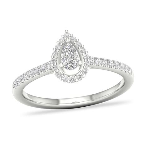 Diamond Ring 13 Ct Tw Pear Shapedround Cut 14k White Gold Jared