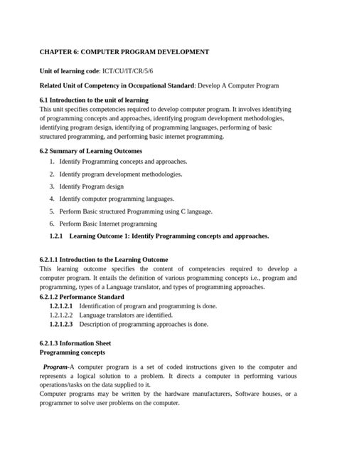 Computer Program Development Notes Pdf Computer Program Programming