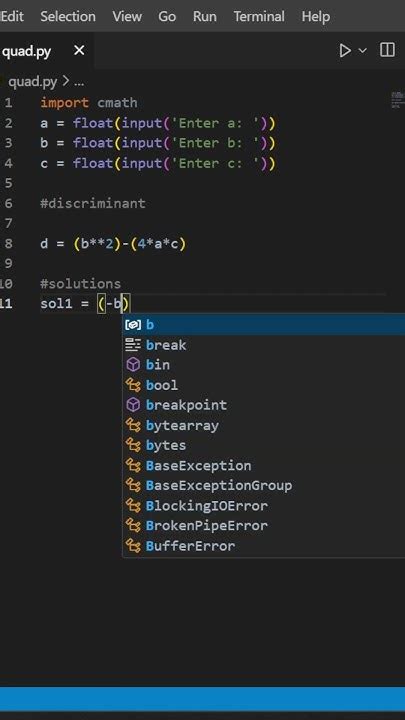 Solve Any Quadratic Equation With Pythoncoding Shorts Tech Youtube