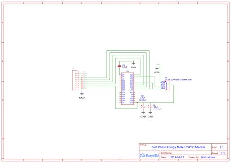 Split Phase Energy Monitor ESP Adapter OSHWLab