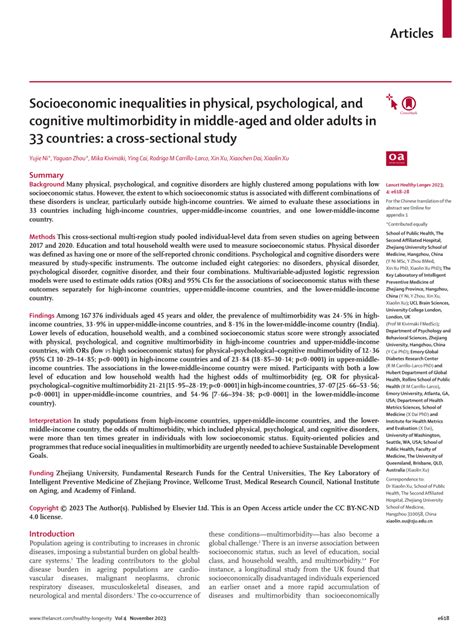 Pdf Socioeconomic Inequalities In Physical Psychological And Cognitive Multimorbidity In