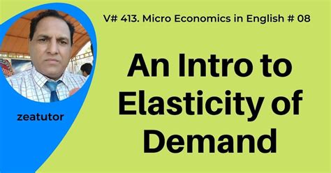 Intro To Elasticity Of Demand Elasticity Economics In English