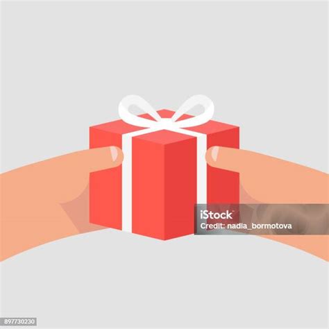 선물 상자를 들고 손입니다 생일입니다 주년입니다 축 하입니다 Pov입니다 평면 편집 가능한 벡터 일러스트 레이 션 클립 아트 선물에 대한 스톡 벡터 아트 및 기타 이미지