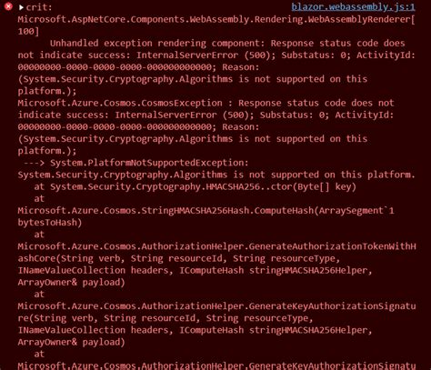 blazor wasm 5 rc2 and azure cosmos db system security
