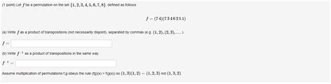 Solved Point Let F Be A Permutation On The Set Chegg
