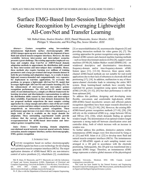 Pdf Surface Emg Based Inter Sessioninter Subject Gesture Recognition By Leveraging
