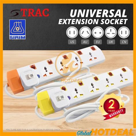 [sirim] Multi 3 4 5 Way International Multi Universal Portable Extension Trailing Socket
