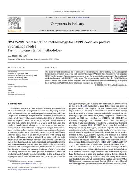 Pdf Owlswrl Representation Methodology For Express Driven Product