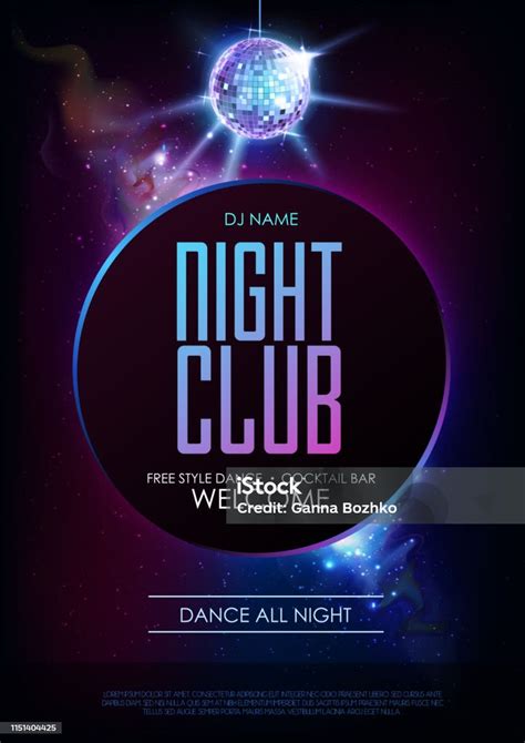 디스코 공 배경입니다 오픈 스페이스 배경에 디스코 파티 포스터입니다 나이트 클럽 나이트클럽에 대한 스톡 벡터 아트 및 기타
