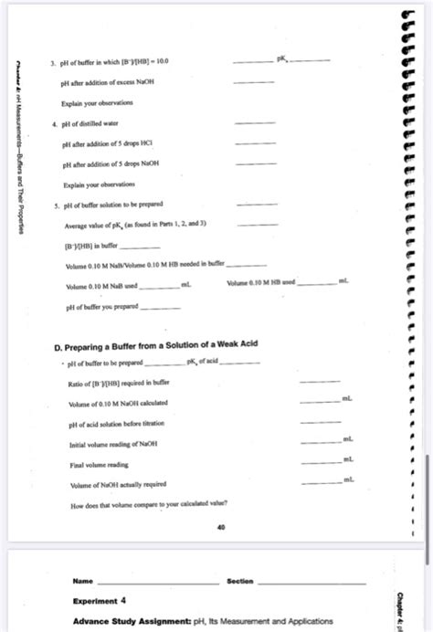 name section experiment 4 observations and