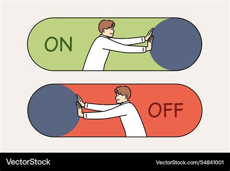 Man Presses On And Off Button To Start New Project