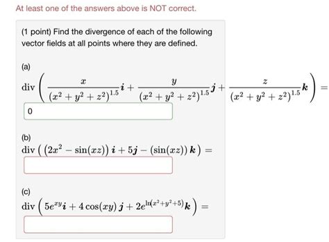 Solved At Least One Of The Answers Above Is NOT Correct Chegg