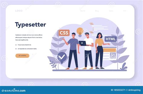 Typersetter Web Banner Or Landing Page Website Constructing Stock Vector Illustration Of
