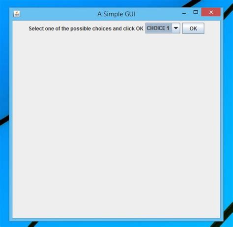 User Interface Simple Dropdown Menu In Java Stack Overflow