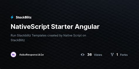 Nativescript Starter Angular Stackblitz