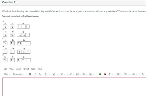 Solved Which Of The Following Electron Orbital Diagram S