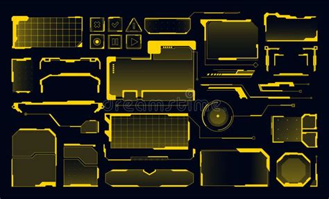 Futuristic Tech Hud Interface Elements Digital Control Panels Cyber Ui Frames Digital Buttons