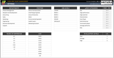 Box Grid Excel Template Free Download