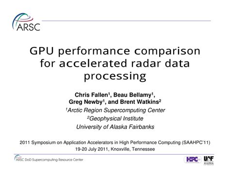 Pdf Gpu Performance Comparison For Accelerated Radar Data Processing