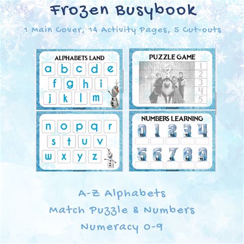 Printable Frozen Elsa Busy Book Quiet Book Printable Preschool