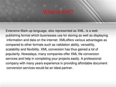 PPT Benefits Of Using Xml File Formats PowerPoint Presentation Free Download ID